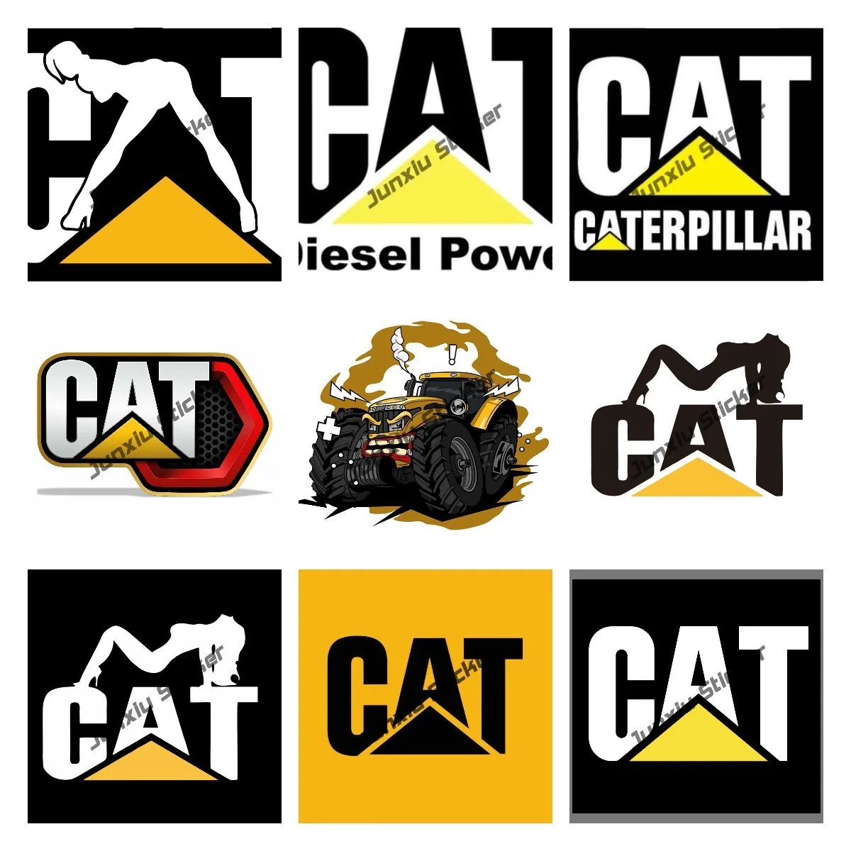 Calcoman-a-de-vinilo-de-Color-con-logotipo-de-Caterpillar-pegatinas ...