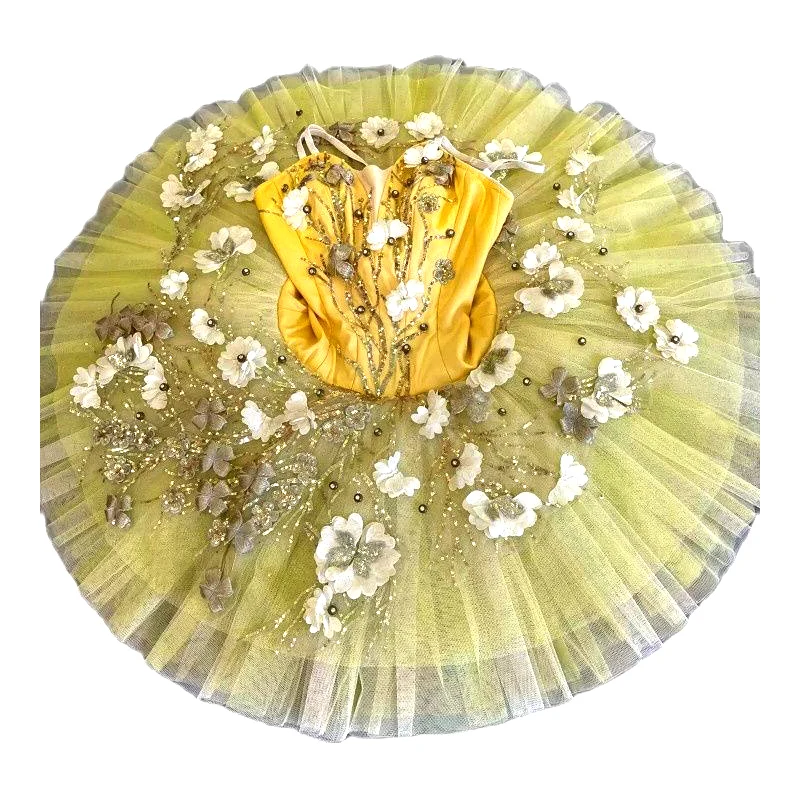 Yellow Ballerina Dress Professional Ballet Tutu Child Kids Girls Adult ...