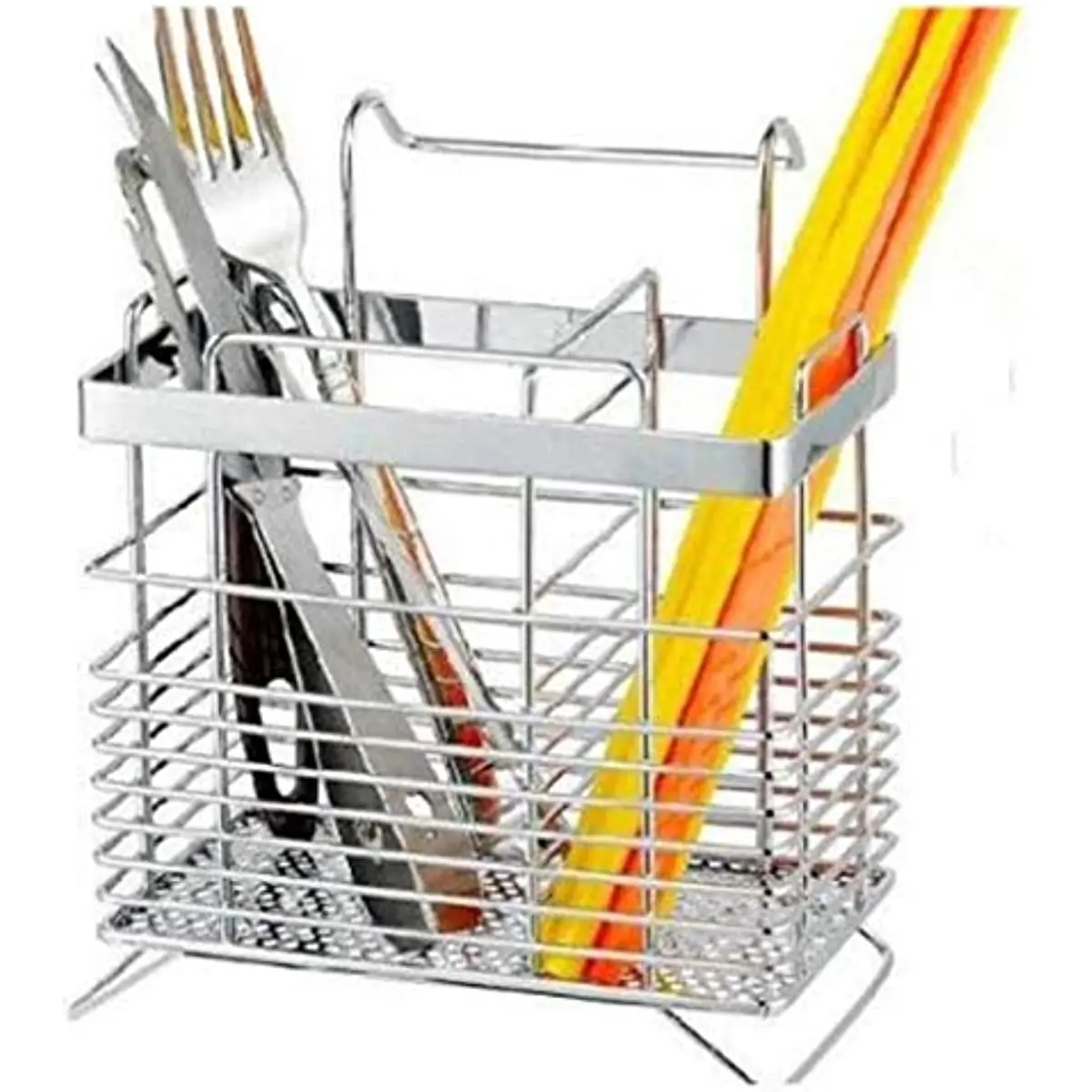 Stainless Steel Double Deck Dish Rack Drainer Drying Tray Cutlery ...