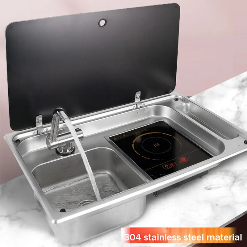 RV-Stainless-Steel-Stove-Sink-And-Induction-Cooker-Combination-Unit ...