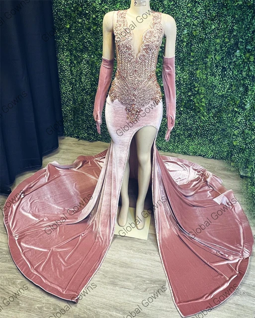 Crystal Diamond Pink Dresses