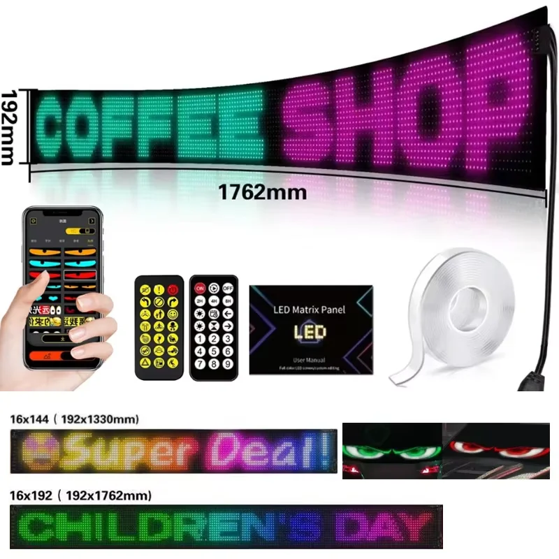 RGB-LED-Car-Sign-Animation-LED-Matrix-Pixel-Panel-DIY-Programmable ...