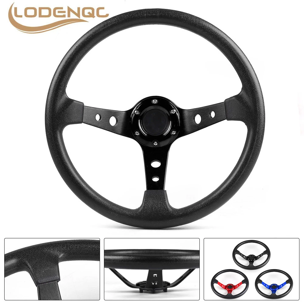PU-Leather-Car-Racing-Steering-Wheel-14inch-350mm-Aluminum-Alloy-Deep ...