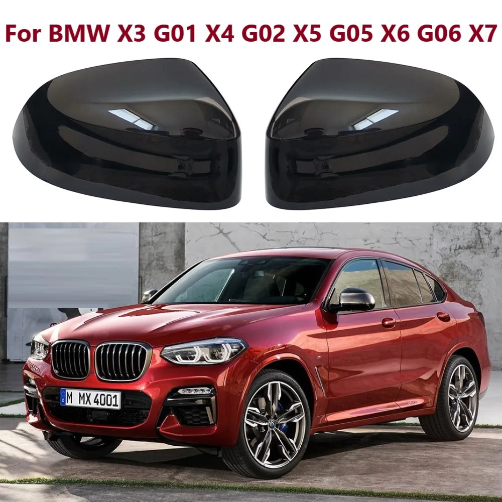 Gloss-Black-Car-Side-Door-Rearview-Side-Mirror-Cover-Caps-For-BMW-X3 ...