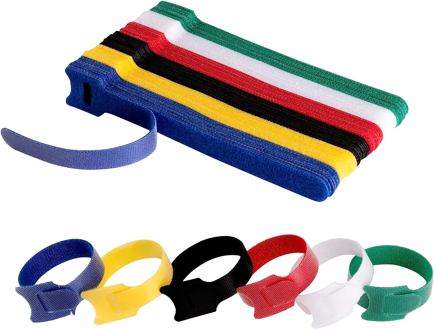 20-10Pcs-Releasable-Cable-Ties-Colored-Nylon-Fastening-Reusable-Cable ...