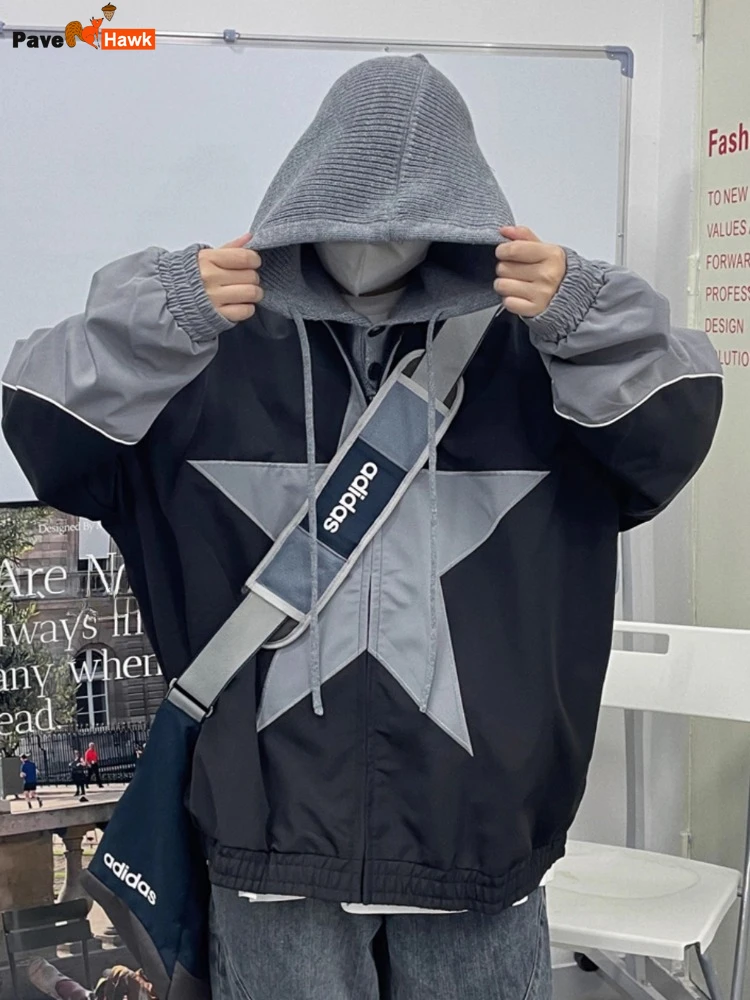 Spring-Autumn-College-Jacket-Men-Women-Vintage-Star-Pattern-Harajuku ...