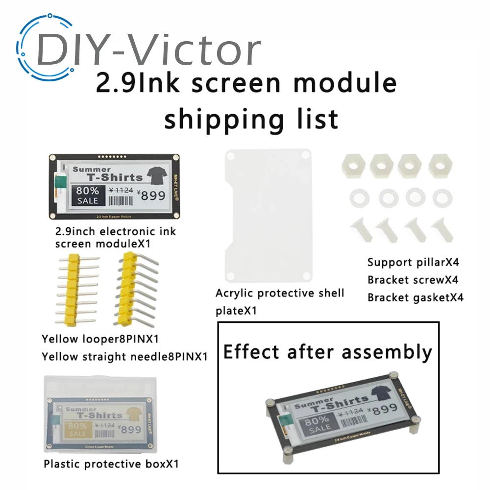 Tela E Módulo De E-ink Eink De 2.9 Polegadas. Suporte Para Arduino Uno Stm32 Raspberry Pi Esp32 ...