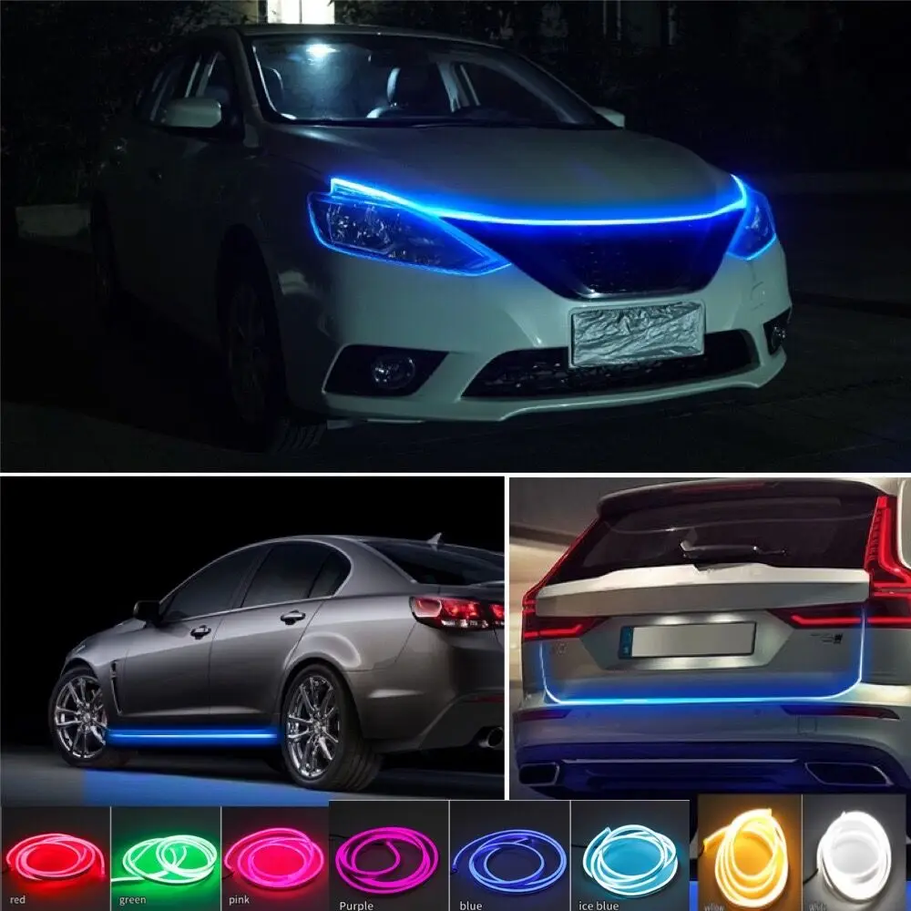 Sequential-Scan-Led-Strip-Car-Tuning-Hood-Lights-Universal-Headlight ...