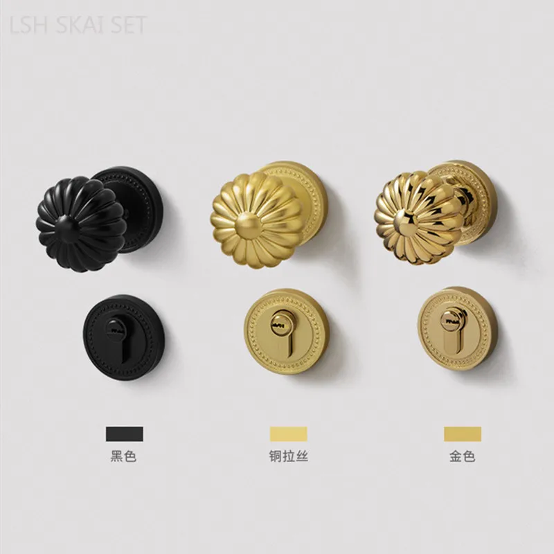 Light-Luxury-Mute-Security-Door-Lock-Golden-Pumpkin-Handle-Bedroom-Door ...