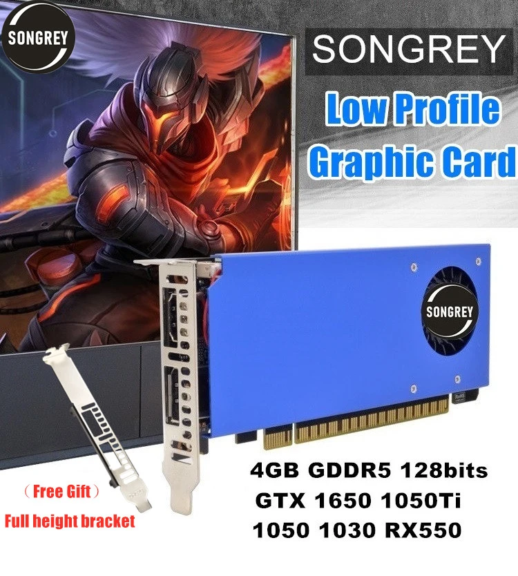 Songrey Gtx 1650 1050ti 1050 1030 Rx550 4gb Low Profile Graphics Card ...