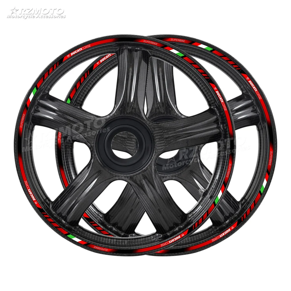 Motorcycle 17 Inch Front Rear Decal Wheel Hub Waterproof Reflective Rim ...