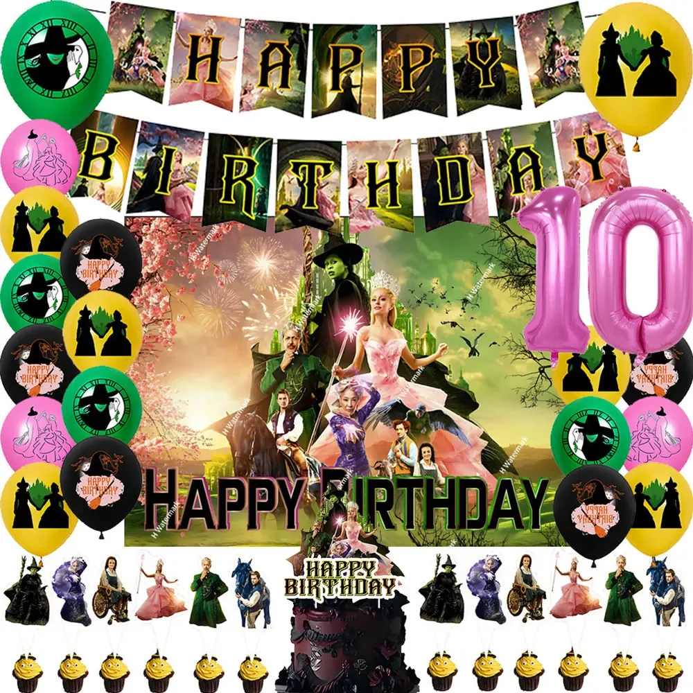 Wicked Birthday Party Decorations Backdrop Banner Baby Shower Party ...
