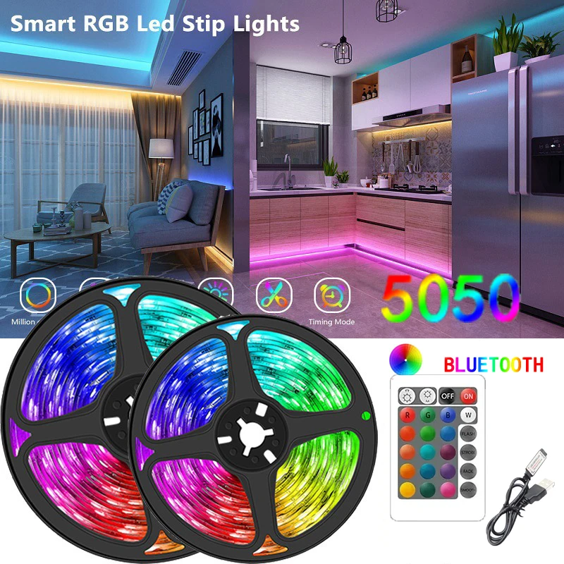 24-Keys-5050-Led-Light-Strip-5M-USB-Multicolor-RGB-TV-Background-Light ...