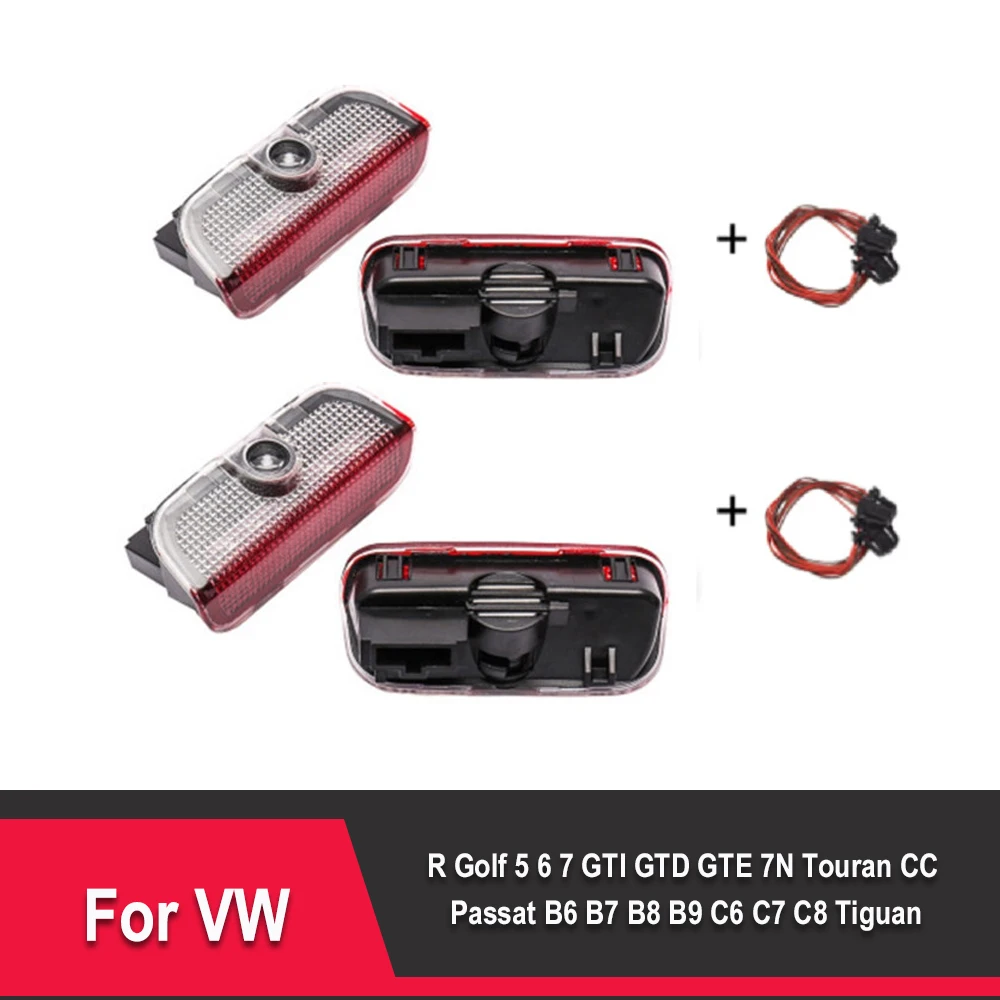 4pcs Car Led Logo Door Projection Welcome Light For Vw R Golf 5 6 7 Gti ...
