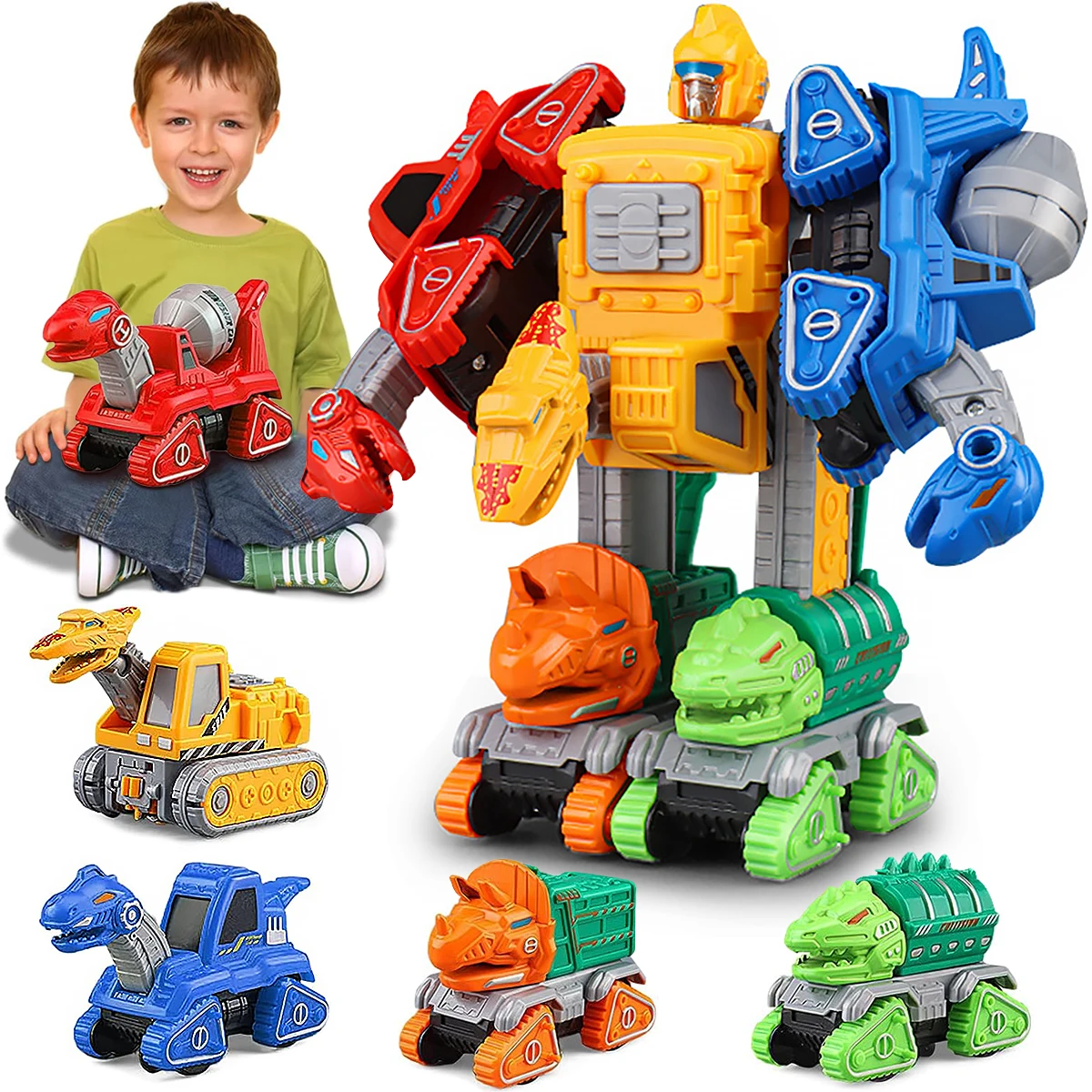 Transforma-o-Robot-Toys-Kit-Dinossauro-Levar-Carros-Set-Dino-Caminh-es ...