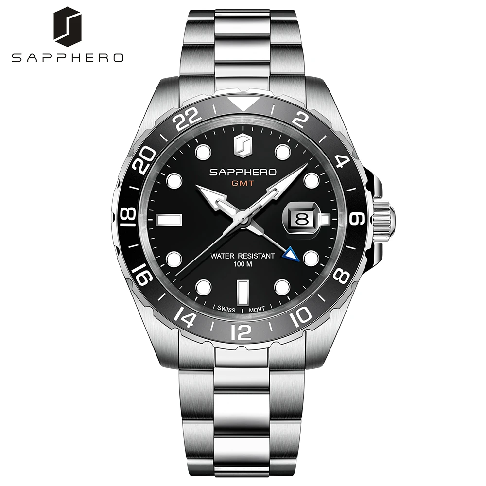 SAPPHERO reloj analógico de acero inoxidable para hombre, accesorio de ...