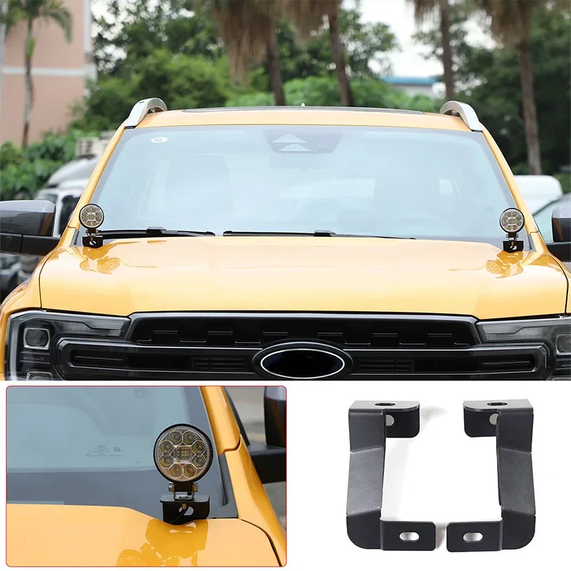 For-Ford-Ranger-2023-2024Carbon-Steel-Black-Car-Hood-Searchlight-LED ...