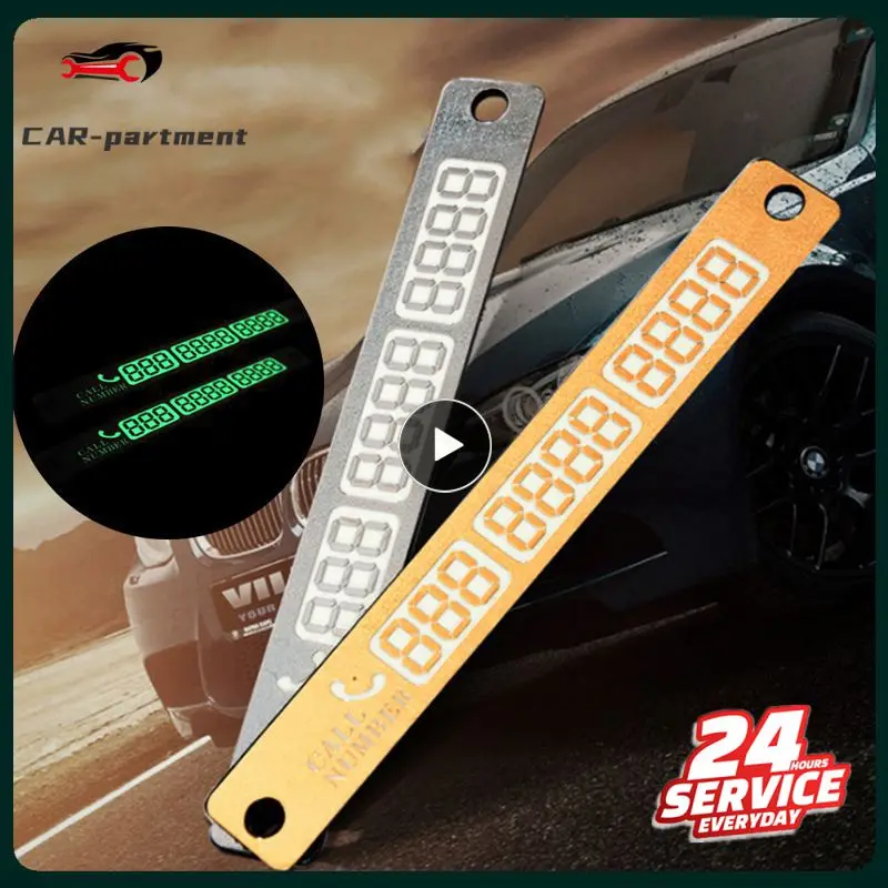 Temporary-Car-Parking-Card-Luminous-Night-Light-Phone-Number-Card-Plate ...