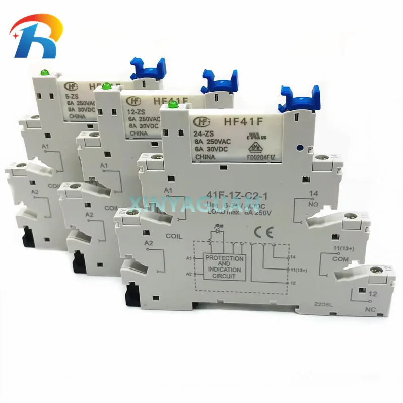1Pcs 41F-1Z-C2-1 + HF41F 24-ZS 12-Z 5-ZS 5V 12V 24V ZST 6A 250V 1CO ...