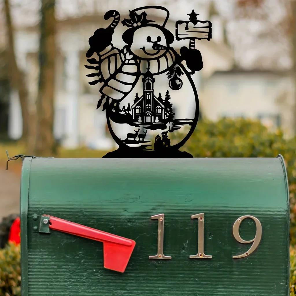 CIFBUY-Deco-Metal-Snowman-Mailbox-Topper-Personalized-Home-Garden ...
