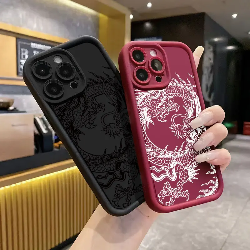 Luxury Dragon Design Silicone Shockproof Phone Case for Honor X9b (WH ...