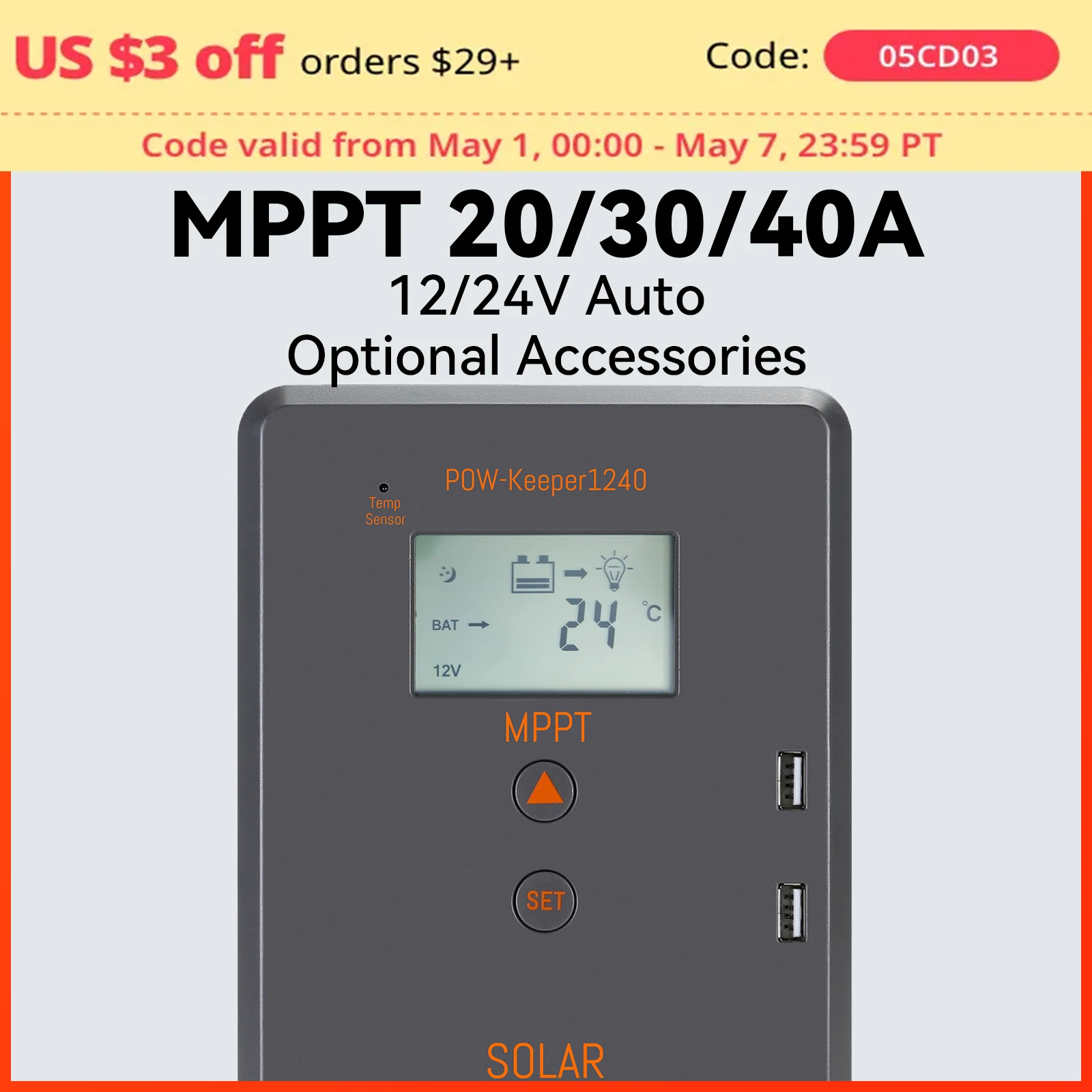 PowMr-MPPT-Solar-Charge-Controller-40A-30A-20A-for-12V-24V-Battery ...