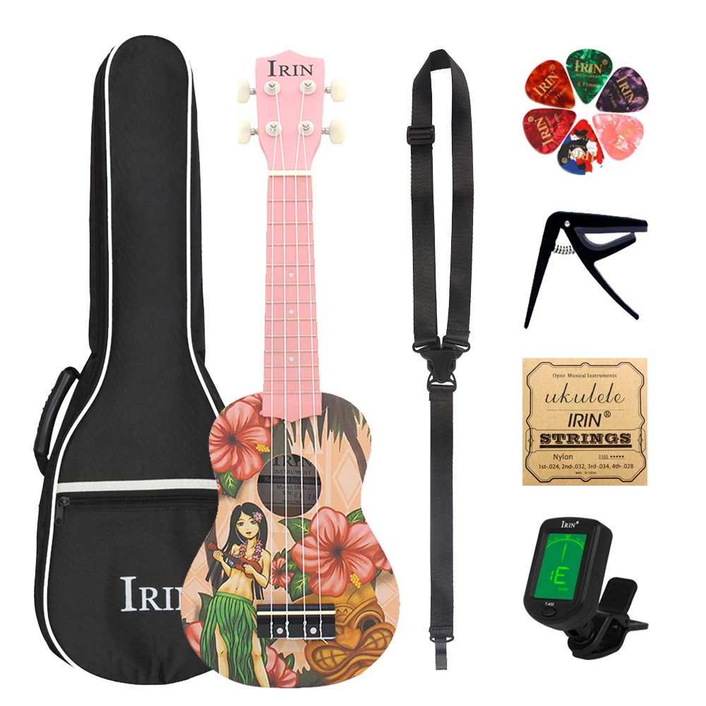 IRIN-ukelele Hawaiano de 4 cuerdas, 21 pulgadas, color rosa, Mini ...