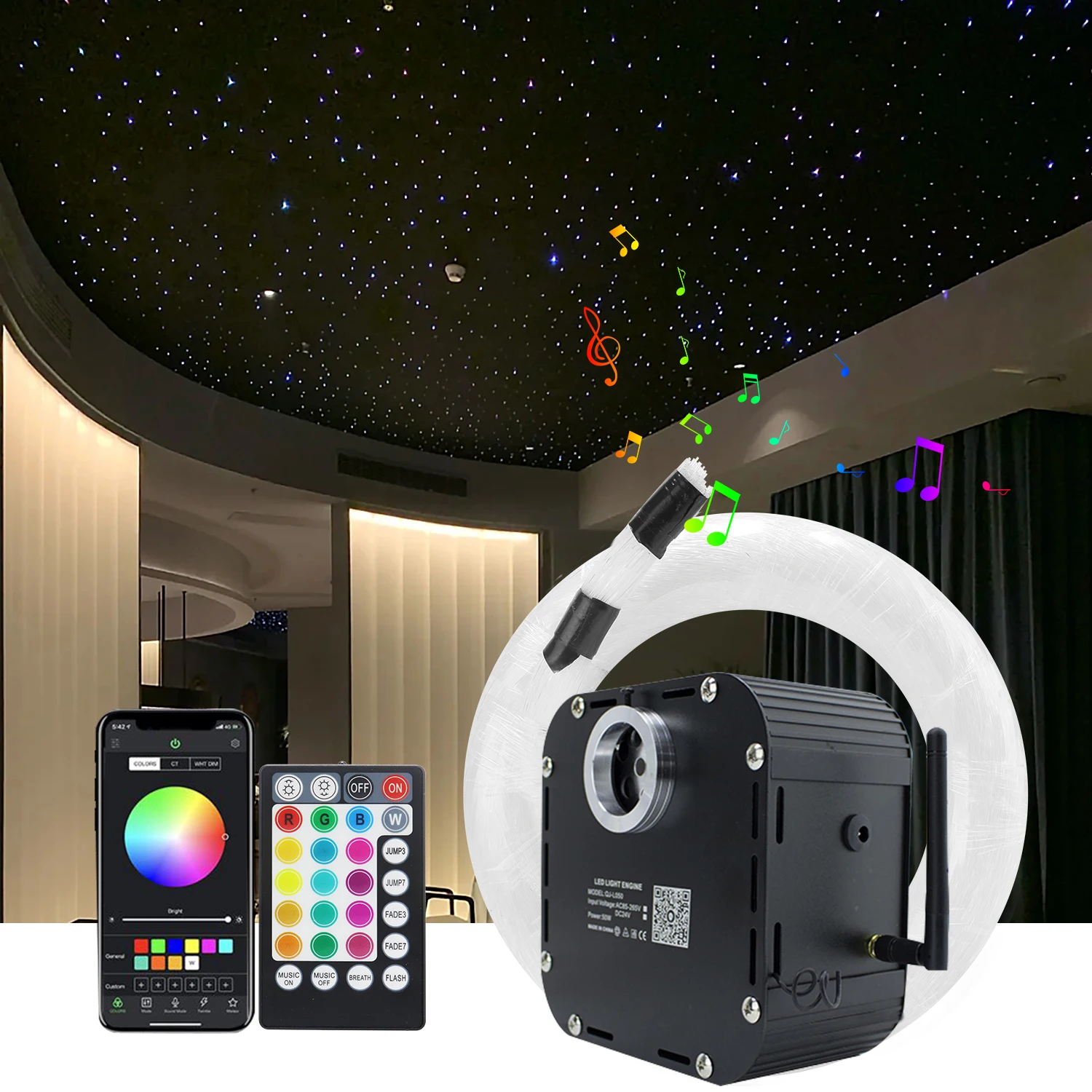 4-Speed-50W-Twinkle-RGBW-Fiber-Optic-Starry-sky-Ceiling-APP-Control ...