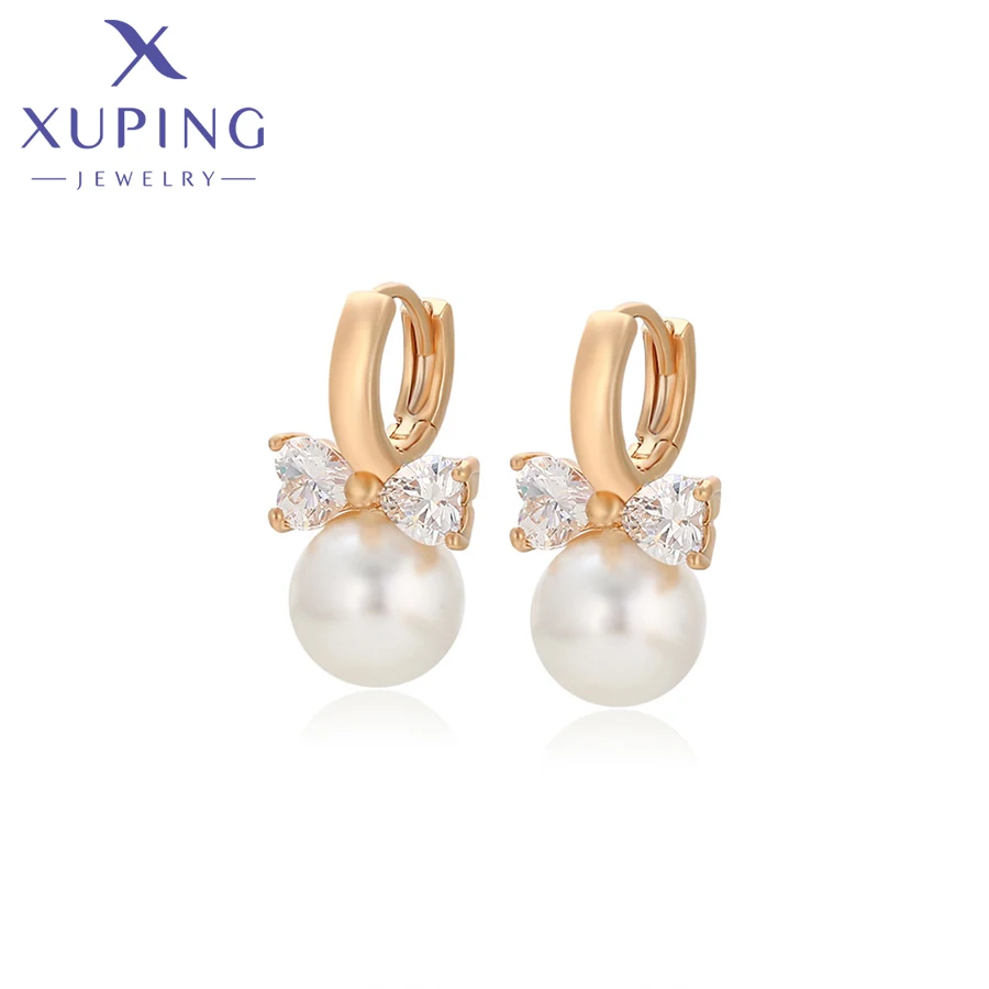 Xuping-Jewelry-New-Arrival-Copper-Alloy-Imitation-Pearl-Gold-Color-Hoop ...