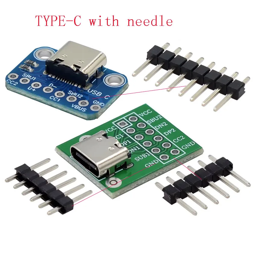 1-10PCS-USB-TYPE-C-conversion-board-2-54MM-CC1-CC2-5-1K-pull-down-resistor.jpg