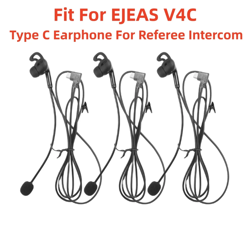 3/1PCS Type-C Plug Handsfree Referee Headset In-ear For EJEAS V4 Plus ...