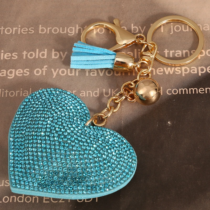 Luxury-Bling-Rhinestone-Heart-Shape-Keychains-Women-Girls-Leather ...