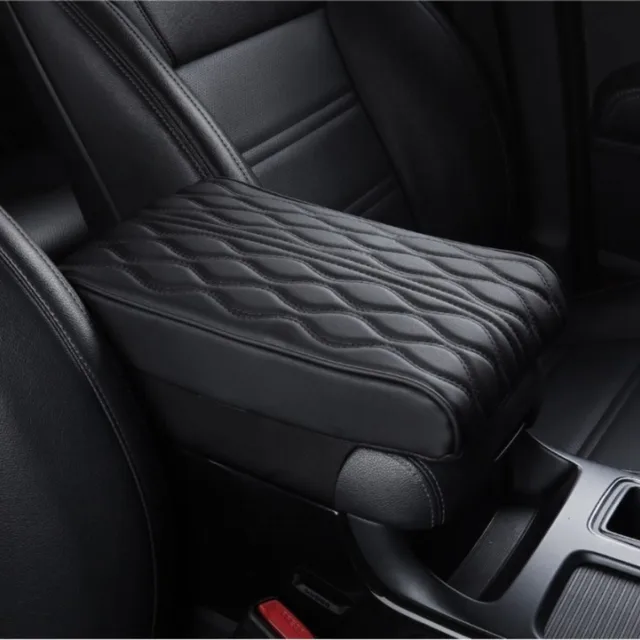 자동차 팔걸이 매트 보관함 커버 부스터 패드, PU 가죽 센터 콘솔 암 레스트 보호 쿠션, 자동차 팔걸이 메모리 코튼