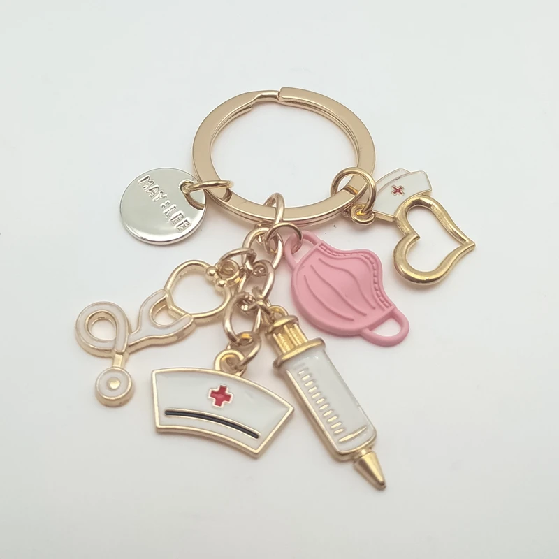New-doctor-keychain-medical-tool-keychain-syringe-stethoscope-nurse-hat ...