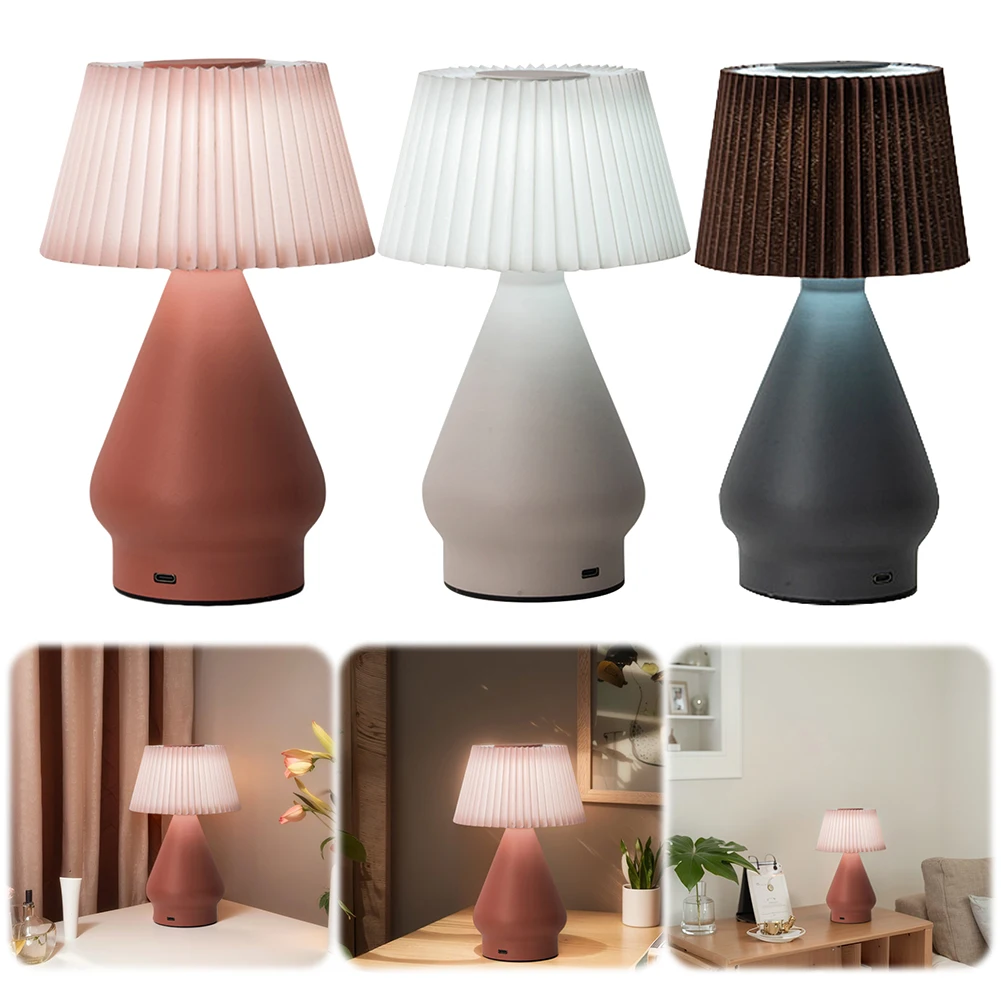 Nordic-Table-Lamp-Modern-Desk-Lamp-Pleated-Lampshade-Desktop-Night-Lamp ...