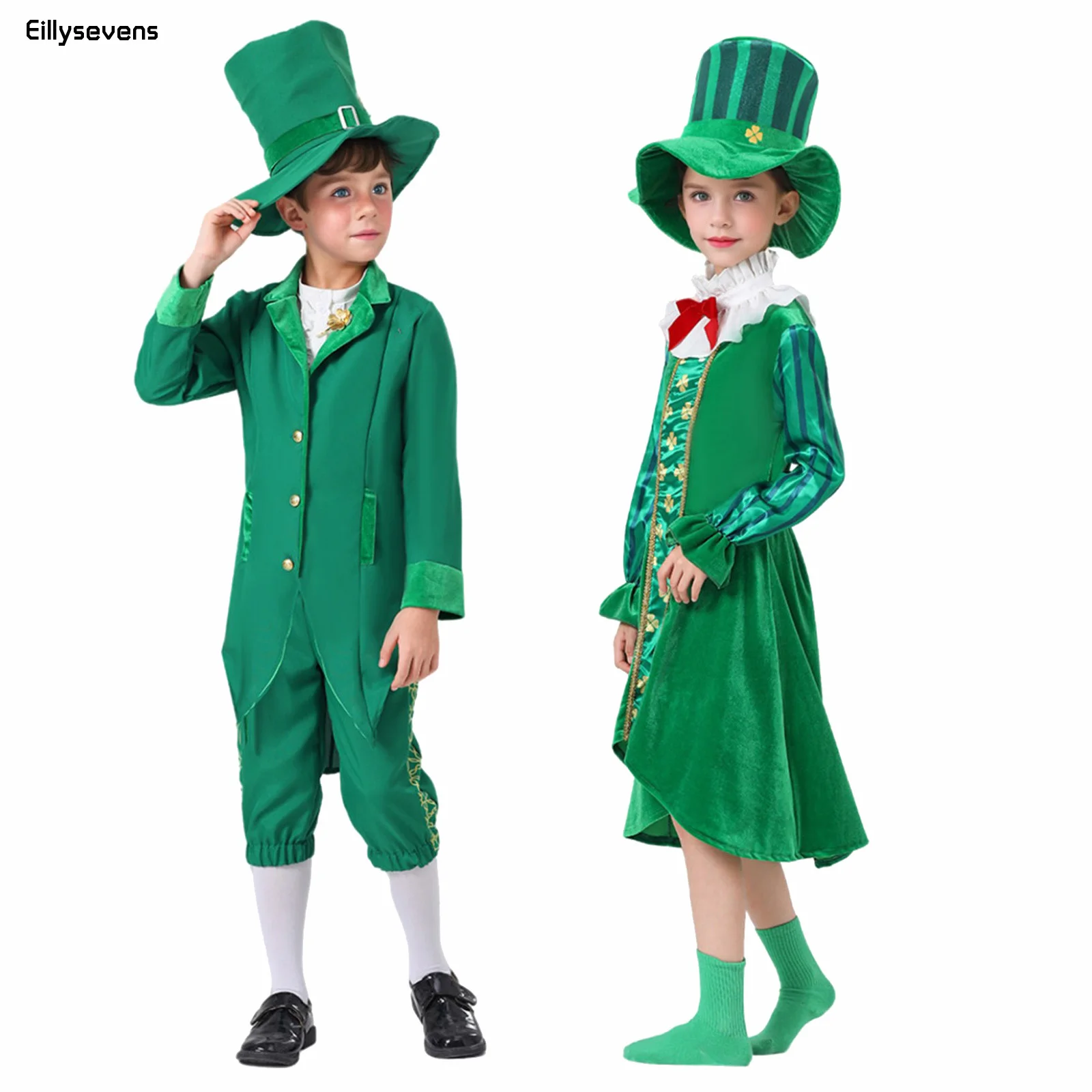 Halloween Irish Leprechaun Family Cosplay Green Suit St.Patrick'S ...