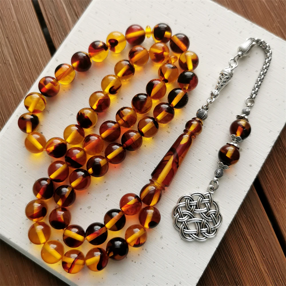 Muslim-tasbih-Prayer-Beads-Handmade-nice-color-resin-amber-10mm-51 ...