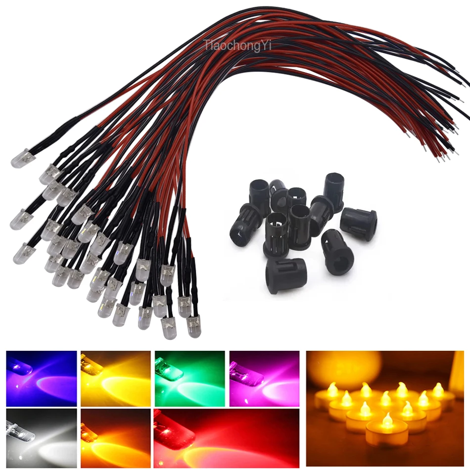 5mm-LED-Candle-Flickering-DC5V-12V-20cm-Pre-wired-water-clear-Orange ...