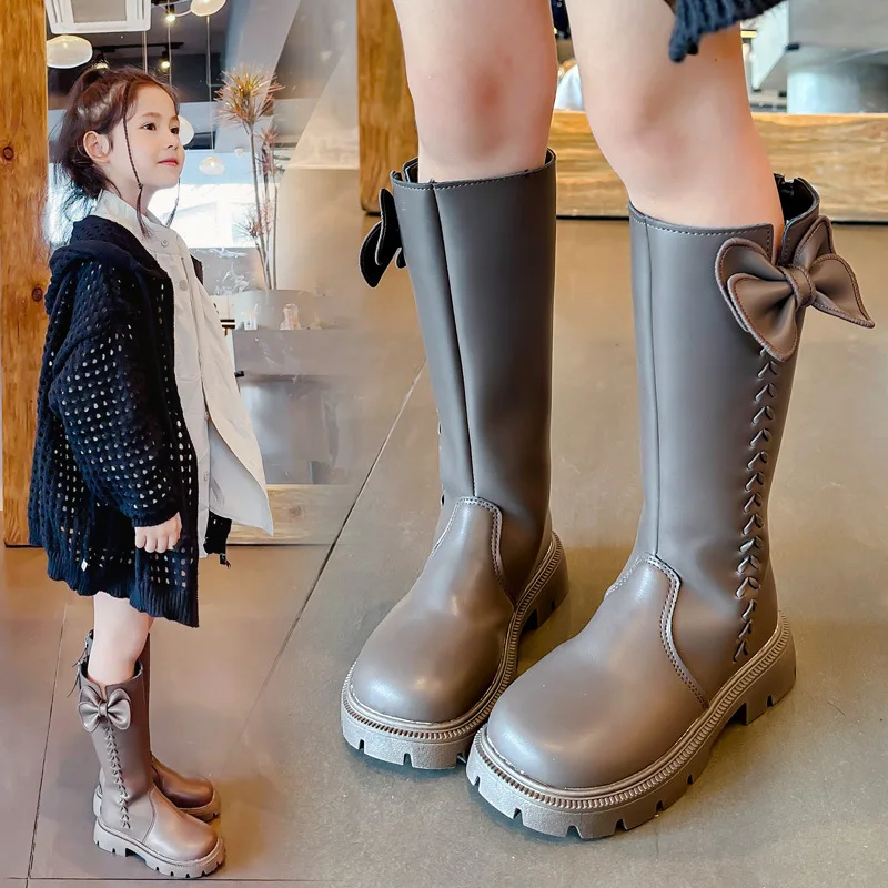 Children-Princess-Boots-with-Back-Zipper-Girls-High-Boots-with-Sweet ...