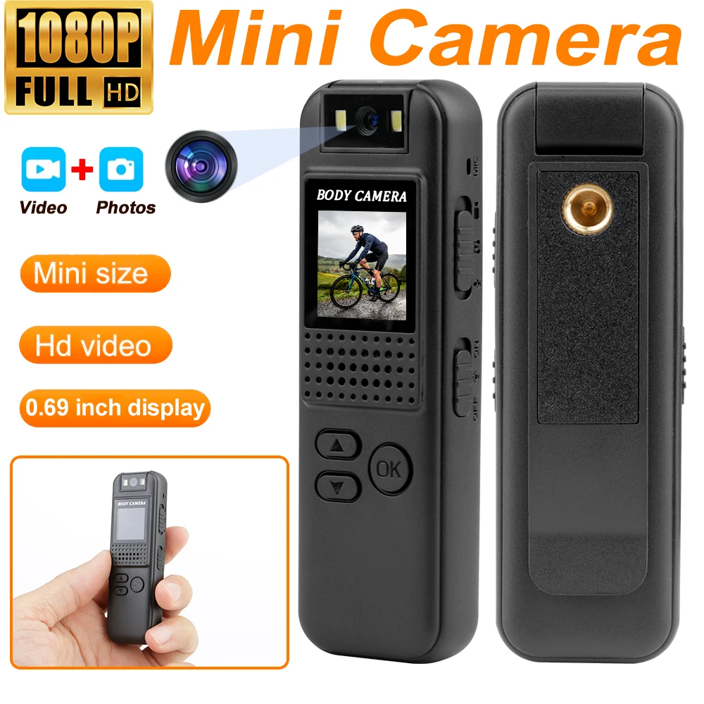 Mini Body Camera Full HD 1080P Body Mounted Camera Small Portable Night ...
