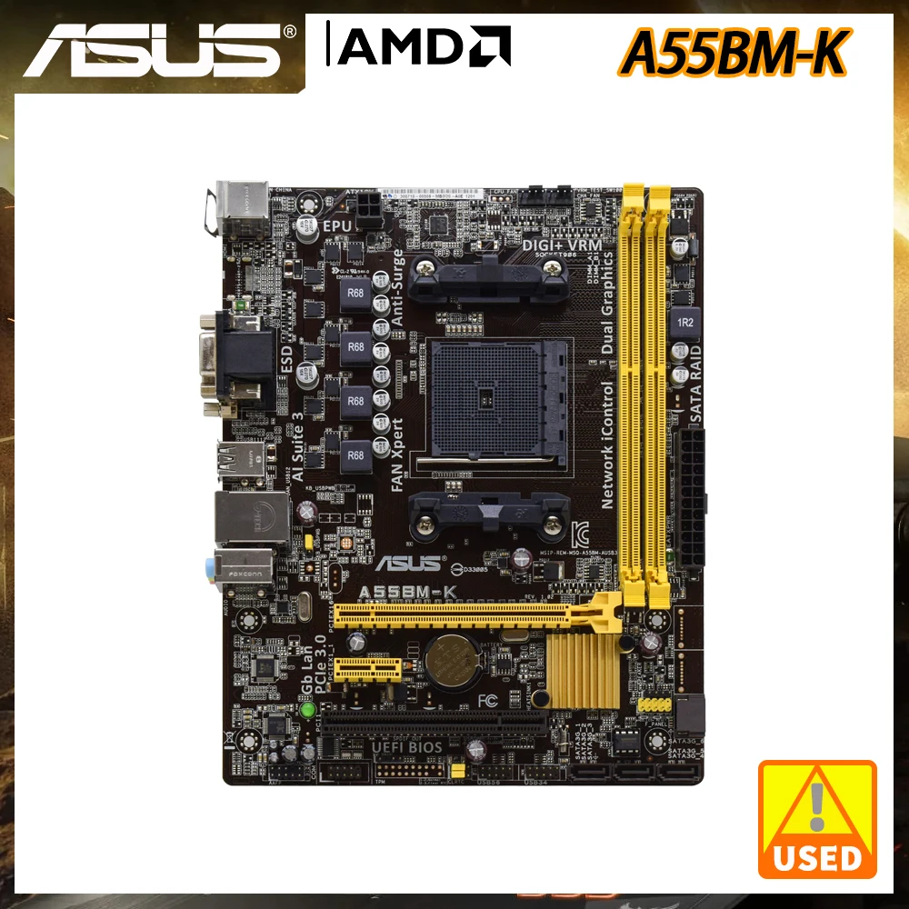 Asus A55BM K placa mãe soquete fm2 + ddr3 32gb 2133mhz amd a55 chipset ...