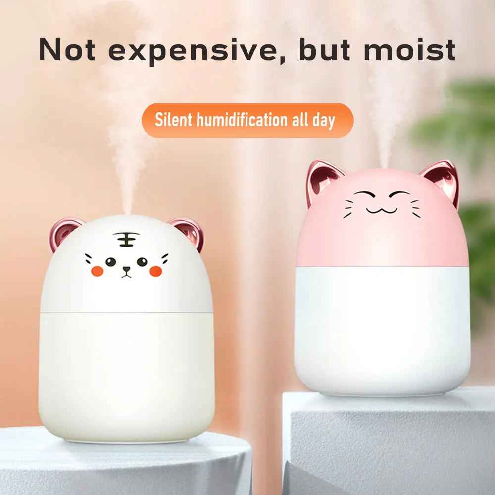 화려한 분위기의 250ml 공기 가습기 라이트 Usb 데스크탑 쿨 미스트 아로마 디퓨저 침실 홈 자동차 향기 디퓨저