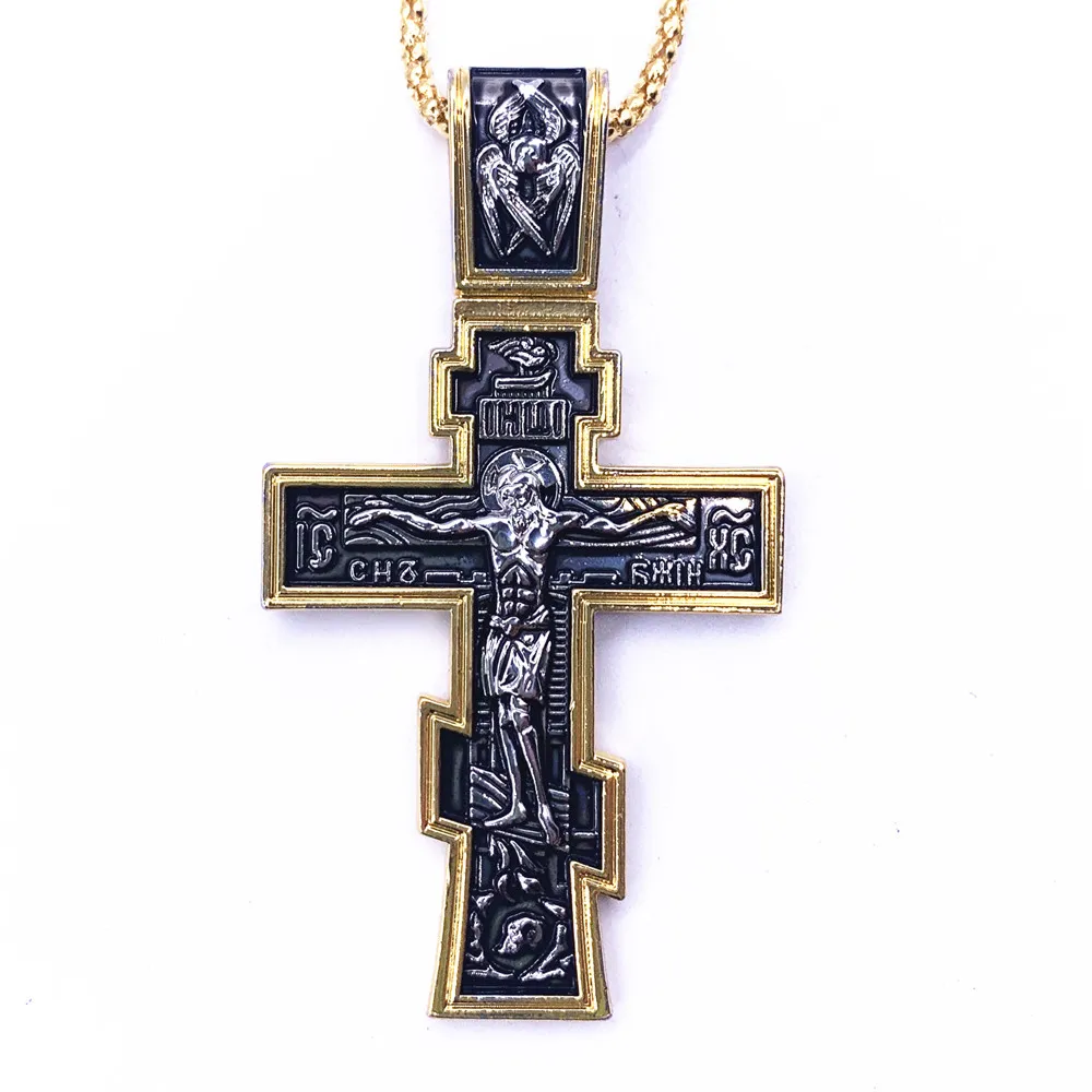 Orthodox Necklace Cross Pendant Women/Men Jewelry Religious Long Chain ...