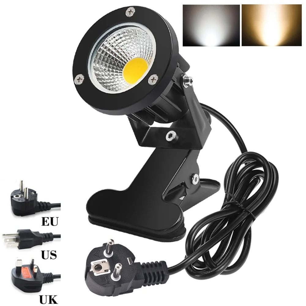Clip On Spot Light Plug in Waterproof 12W 110V 220V Spotlight Indoor ...