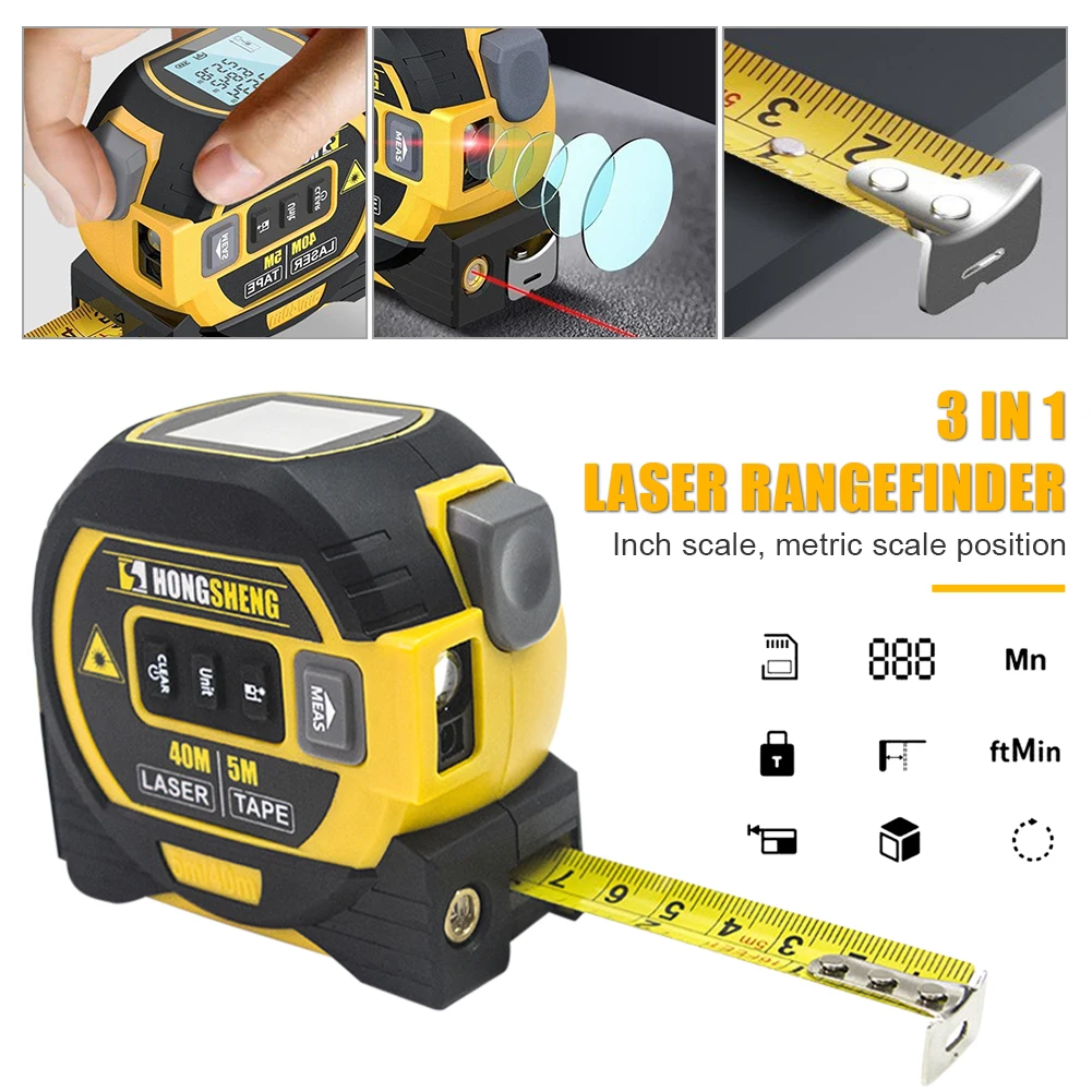 3-in-1-Laser-Rangefinder-Multifunctional-5m-Tape-Measure-Ruler-Infrared ...
