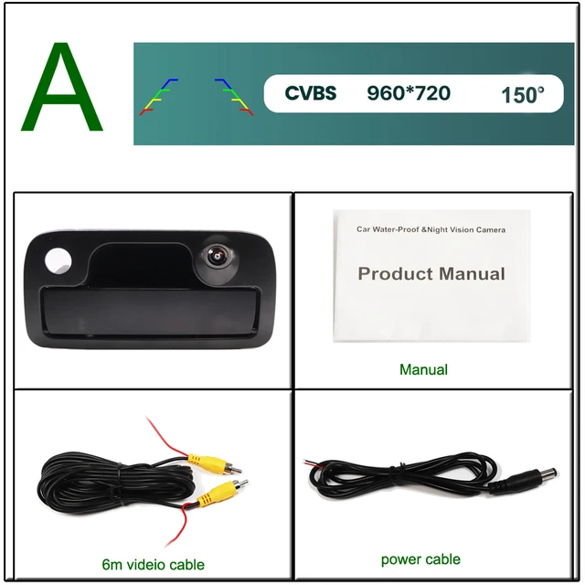 GAYINTT 170° AHD HD Starlight Night Vision Car Rear View Trunk Handle ...