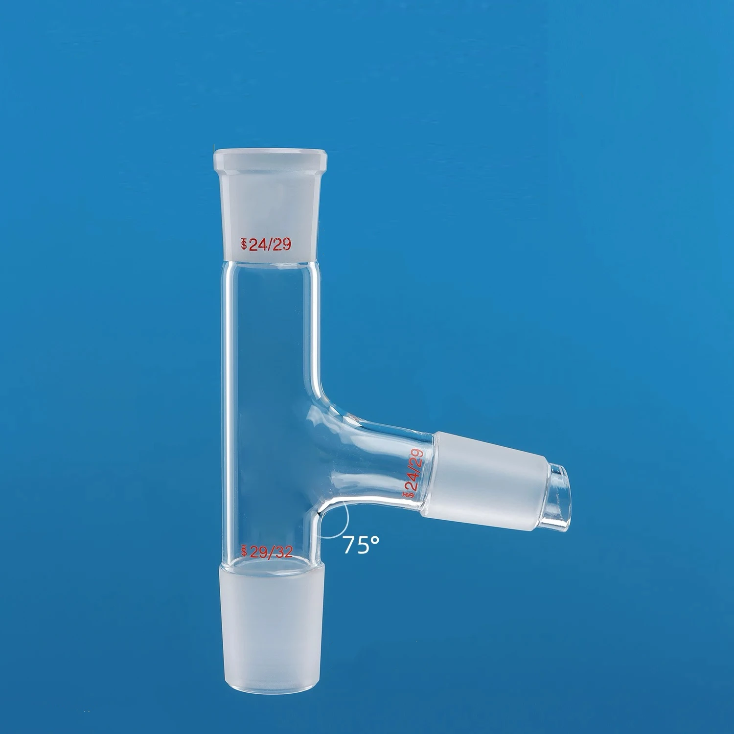 24X29X24 3-Way Glass Adapter 75 Degree Bent Three Way Distillation Head ...