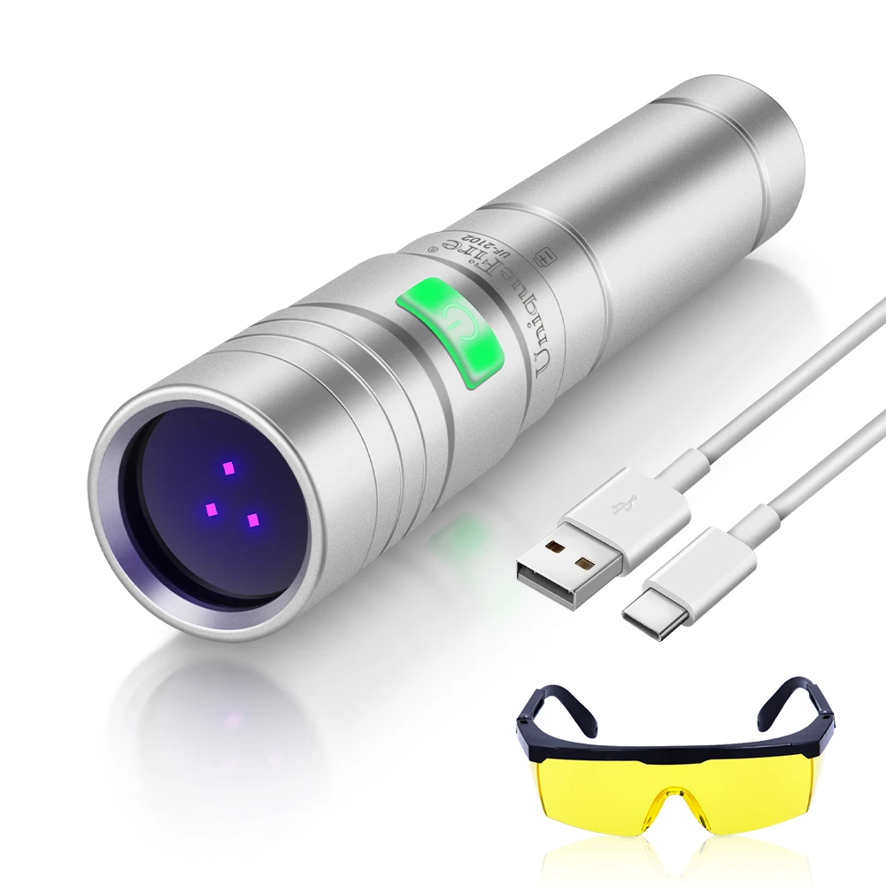 UniqueFire-365NM-395NM-Lumi-re-Noire-USB-C-Rechargeable-Lampe-de-Poche ...