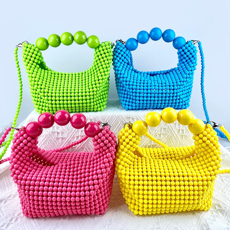 New Fashion Handwoven Everyday Versatile Handheld Bead Bag Chain Strap ...