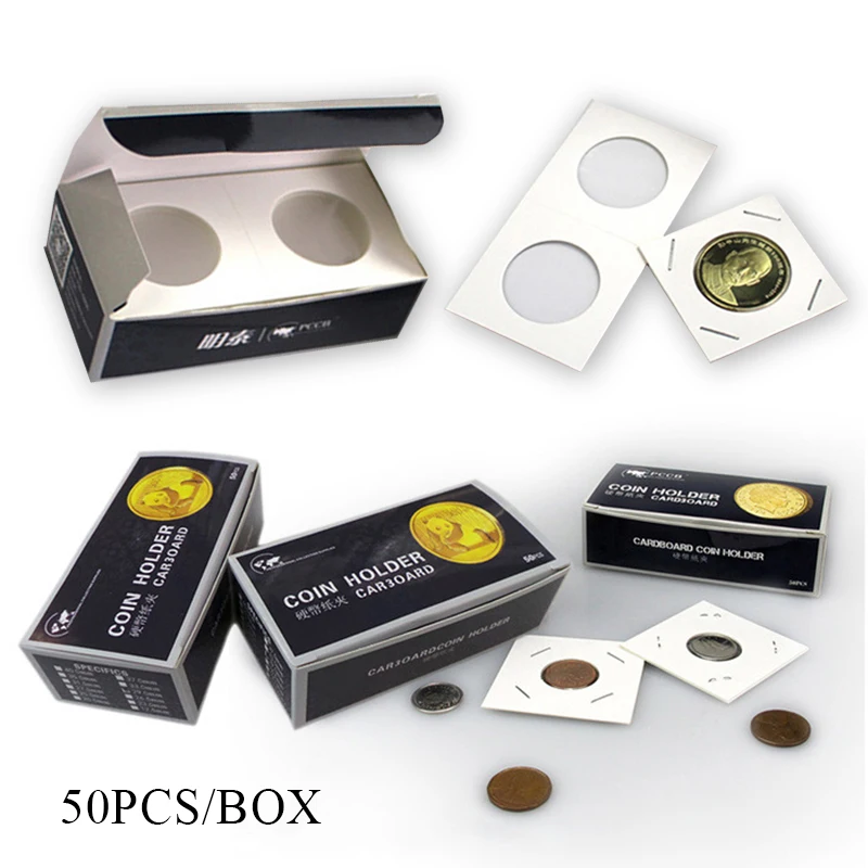 12 Specifications Square Cardboard Case Coin Album Collection Clip Flip ...